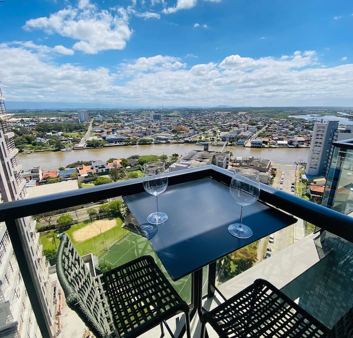 Mar, Rio E Serra! Loft Com Vista Espetacular! - Torres