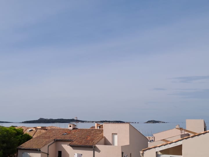 T2 Vue Mer Balcon Parking 100m Plage 4+1 Personnes - Six-Fours-les-Plages