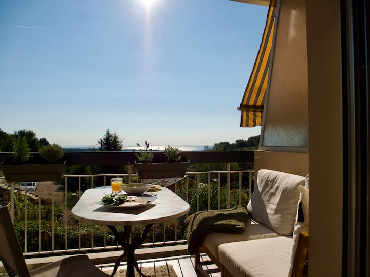 Vue Mer, Balcon Plein Sud & Calme à Vence - Vence