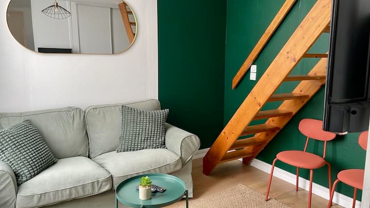 Joli Duplex - Tv Connectée - Clim - Lit Queen Size - Lorient