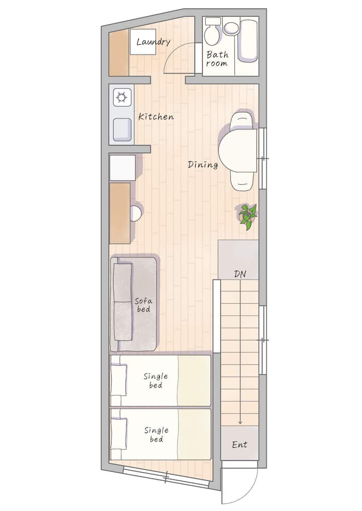 Cozy Studio • 1-min To Station&convinence Store - Tama