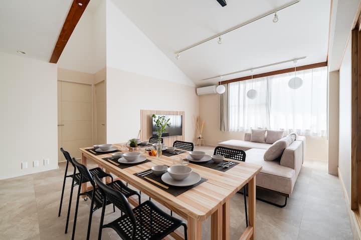 福岡・天神10分｜和モダン宿｜駅徒歩4分｜4ldk108㎡｜最大10名ok ｜4寝室 - Fukuoka