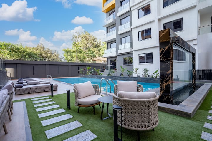 Sunny Kilimani 1br | Pool, Gym & Running Track - Nairobi