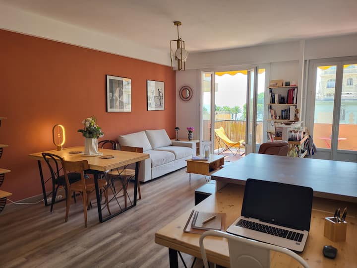 2p Cosy Avec Terrasse & Vue Mer – Plages à Pied - Nizza