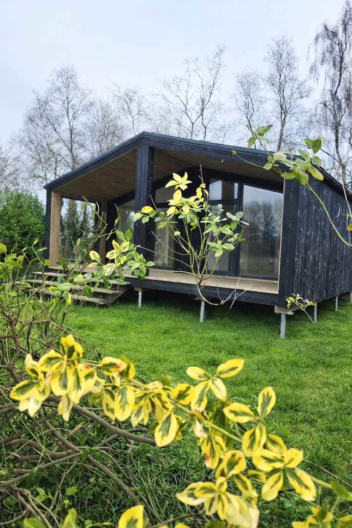 Nieuwe Luxe Houten Lodge Dichtbij Bos Met Veranda - Dalfsen