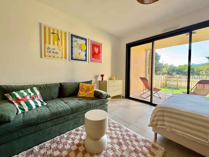 Grand Studio Jardin «&nbsp;Les Portes De St. Florent&nbsp;» - Saint-Florent