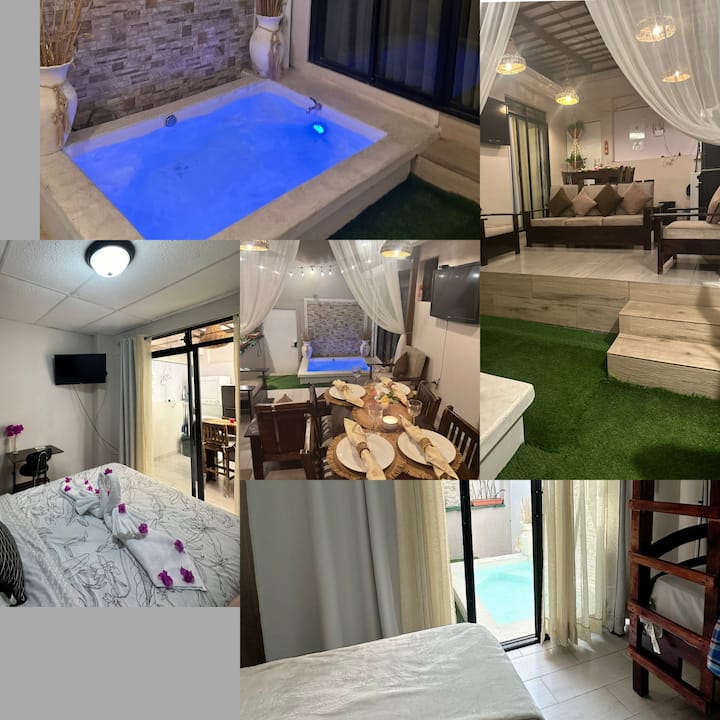 Mini Oasis Con Jacuzzi Y Luces Relajantes - Santa Ana