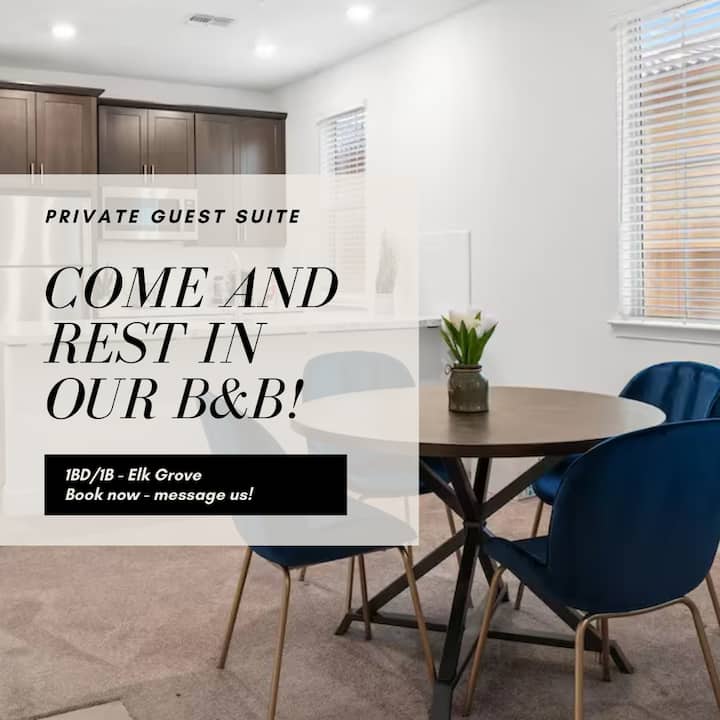 Elk Grove Private Guest Suite W/ Washer +Queen Bed - 엘크그로브