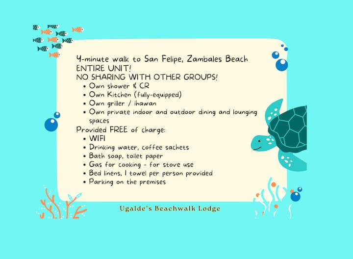 4-min Walk To Beach, Whole Unit, Kitchen, Parking - San Narciso