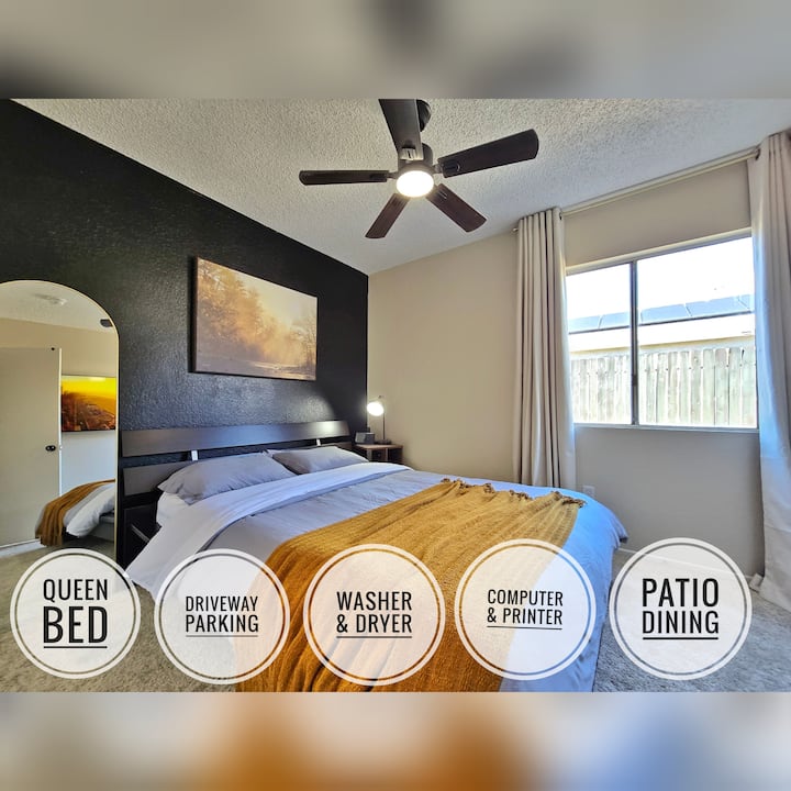 Stylishstay°1 | Queen Bed + Parking + Perks +55"tv - Moreno Valley, CA