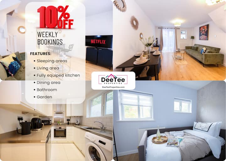 Cosy Contractor Stay | 2-bed W/ Garden + Parking - Hemel Hempstead