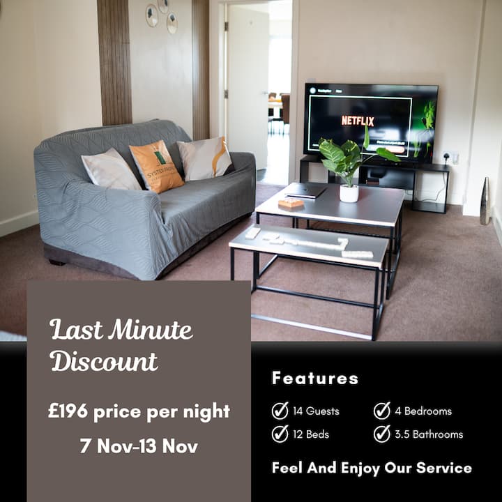 Modern 4-bedroom Home In Leicester - Leicester