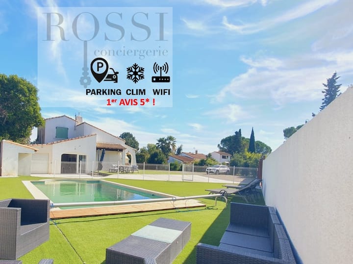Villa Familiale Les Oliviers *Clim *Wifi *Parking - Aimargues
