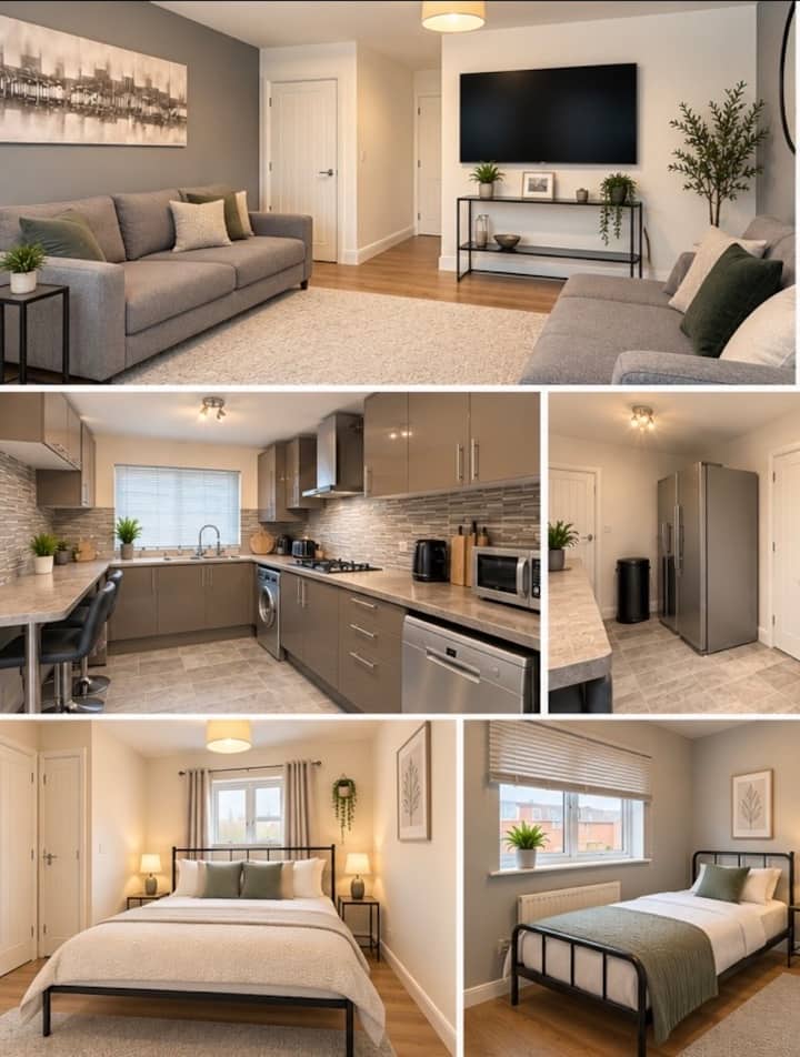 Chatsworth Home - Sleeps 8 With Parking - Corby