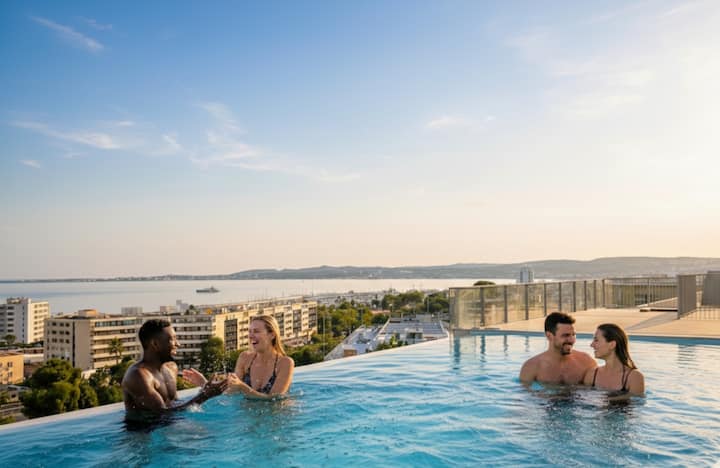L'odyssée : Port, Plage, Tout à Pied, Rooftop Pool - Saint-Laurent-du-Var