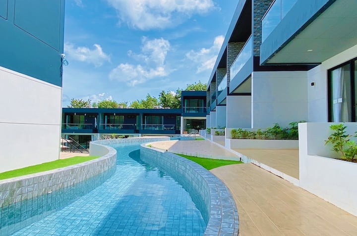 Modern Cozy House 2br 3bath Pool View Free Shuttle - Takua Thung District