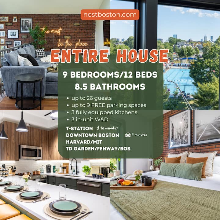 Entire House Free Parking/sleeps 26/mit/harvard/td - Boston, MA