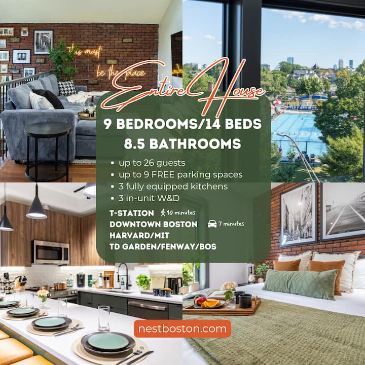 Entire House Free Parking/sleeps 26/mit/harvard/td - Boston, MA