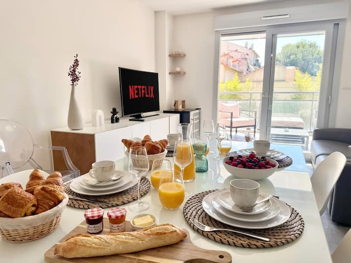 T2 + Piscine + Garage Privé – 5 Min De Cannes - Le Cannet