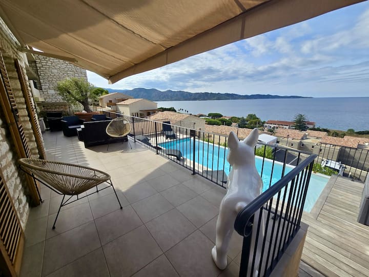 Appartement 4 Pers. Avec Piscine Chauffée Vue Mer - Saint-Florent