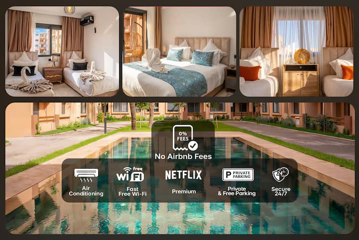 3 Chambres Près Guéliz Piscine • Balcon • Parking - Marrakesh