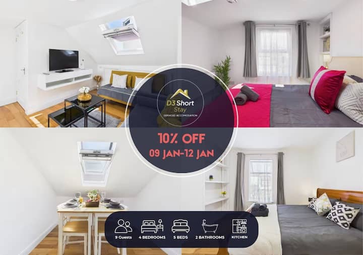 Modern 4br London Home | Piccadilly Line |Sleeps 9 - Enfield