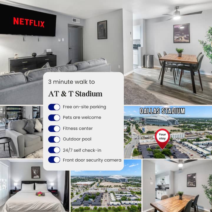 0.2mi/0.3km To Dallas Stadium |1 Br| +Free Parking - Arlington, TX