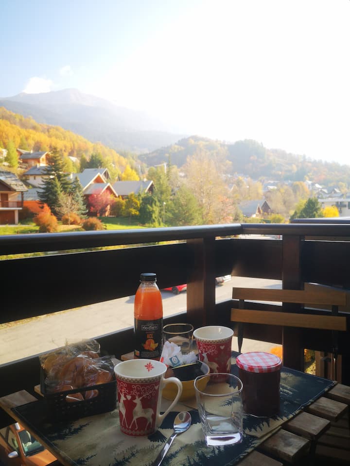 Studio Cosy à Serre Chevalier, Toute Proximité - Chantemerle