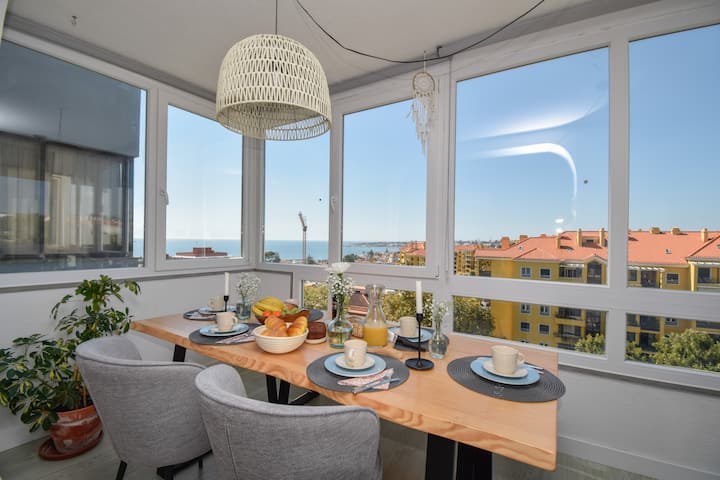 Refúgio No Estoril Com Varanda E Vista Oceano - Estoril