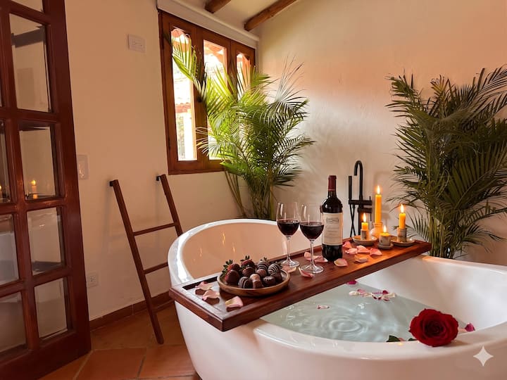 Cabaña Romántica Con Tina Y Fogata Privada - Villa de Leyva