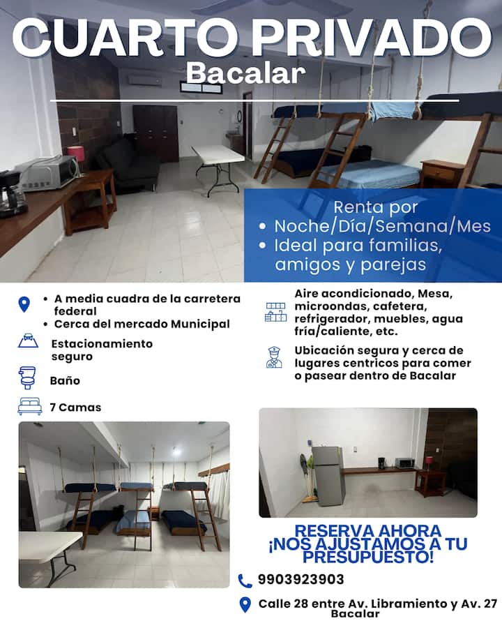 Habitación Para 6 O 7 Personas - Bacalar