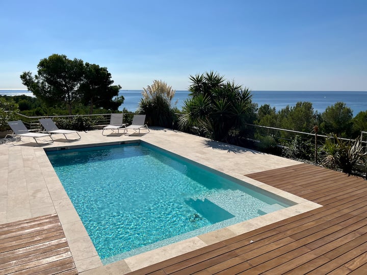 Villa Azur Horizon 3 Chambres Piscine Climatisée - Sausset-les-Pins