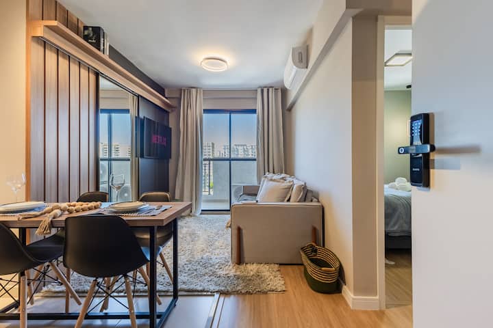 Apto Luxo, Cama Queen, Próx  Aeroporto, Metrô Shop - São Paulo