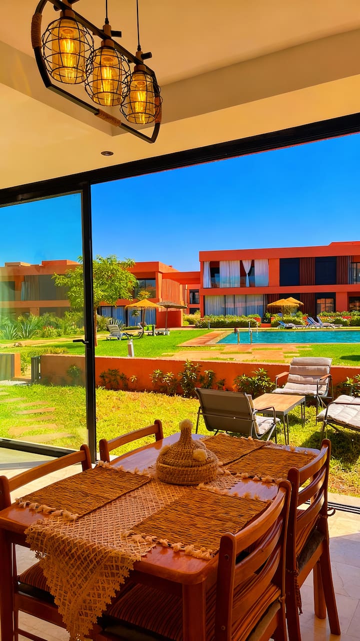 Rdc 2 Chambres éLégant Avec Accès Direct Piscine - Marrakesh