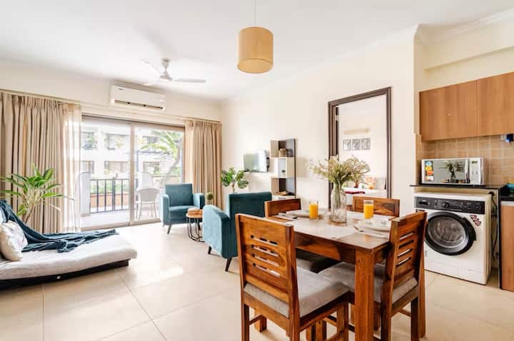 Baga Beach Stay W/ Pool & Gym | Cozy 1bhk Apt - Goa