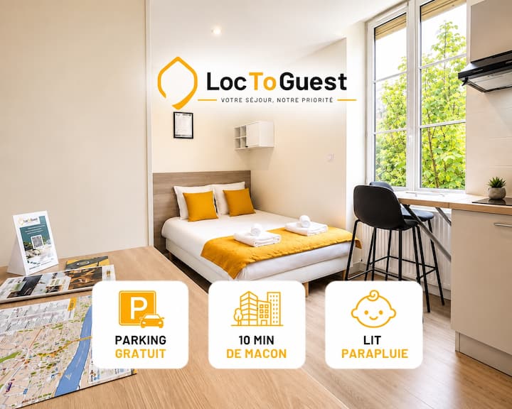Le N°4 - Parking Gratuit -Hotel Entre Les 2 Roches - Cluny