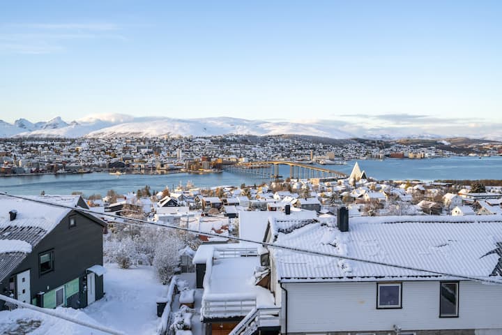 Tromsø Bridge & Cathedral View | By Fjellheisen - Tromsø