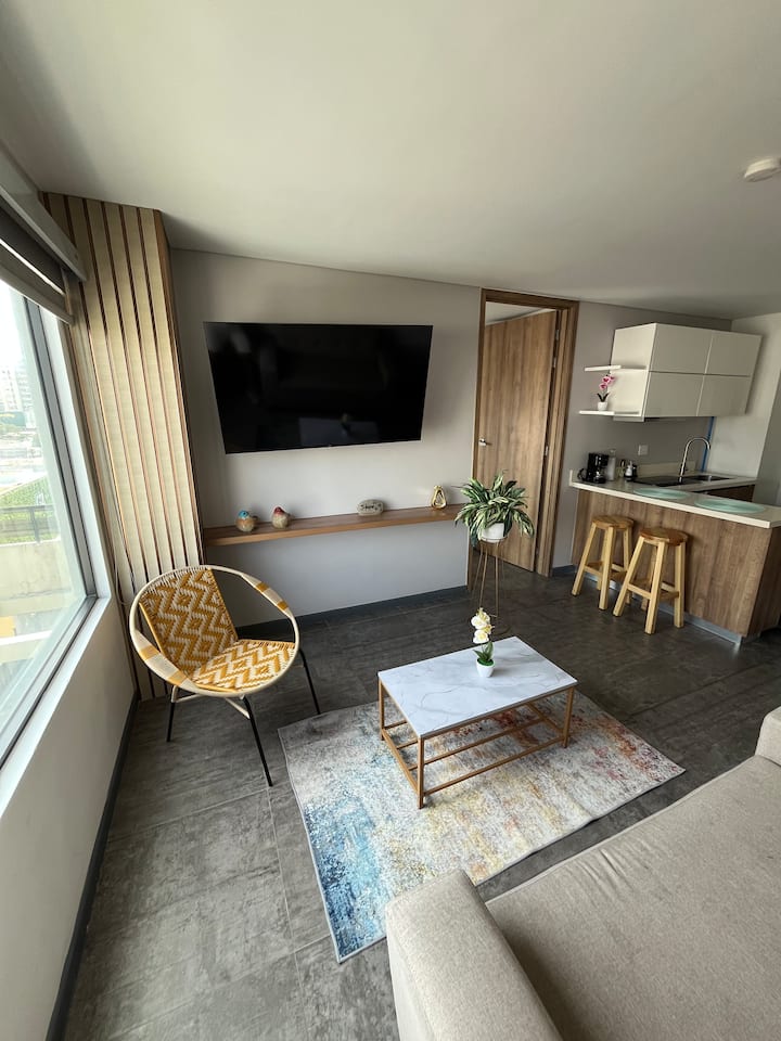 Loft Con Cama Queen, Piscina+parqueadero +Lavadora - Barranquilla