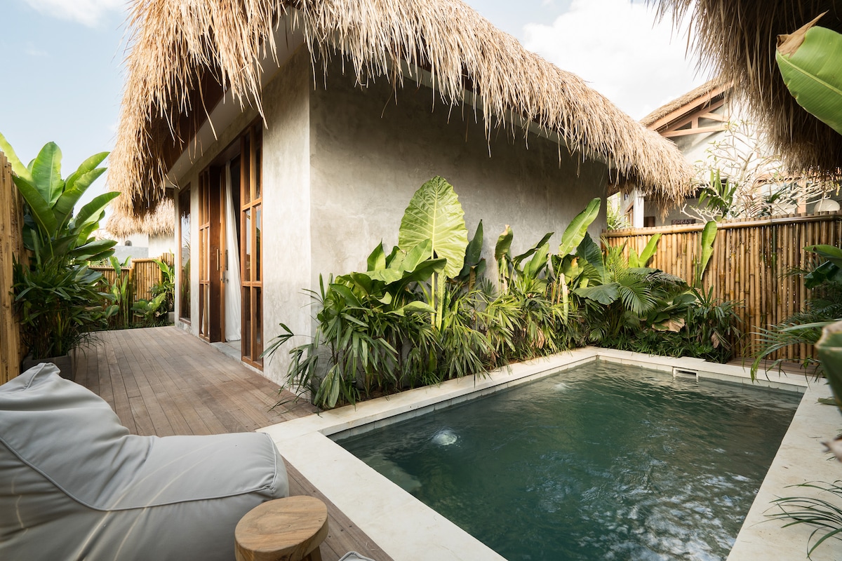 Havre minimaliste avec piscine privée et jardin luxuriant - Boutiques ...