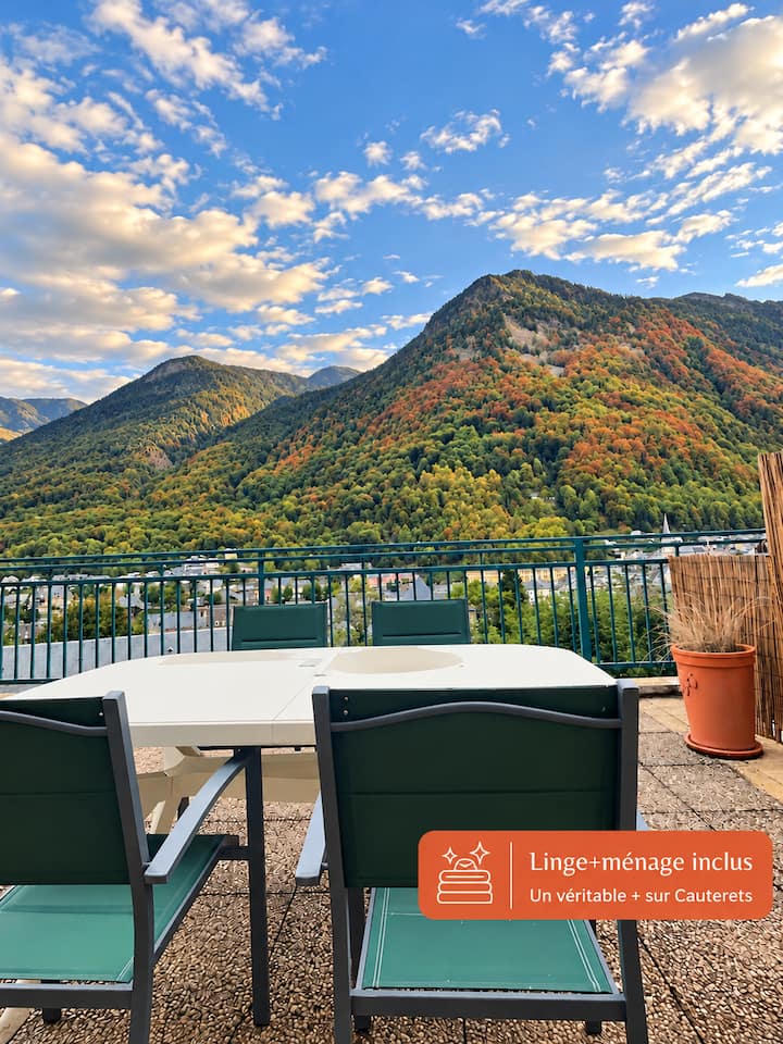 Le Péguère - Terrasse, Vue Imprenable Montagnes - Cauterets