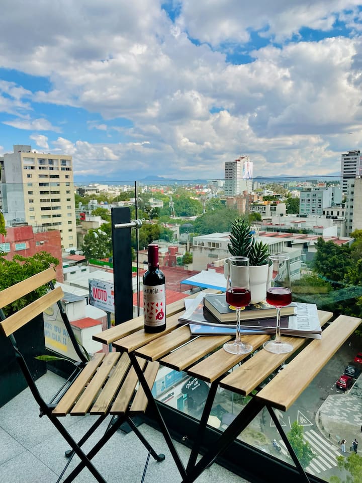 Loft Con Cama King Size En Roma Norte Gym, Piscina - Mexico City