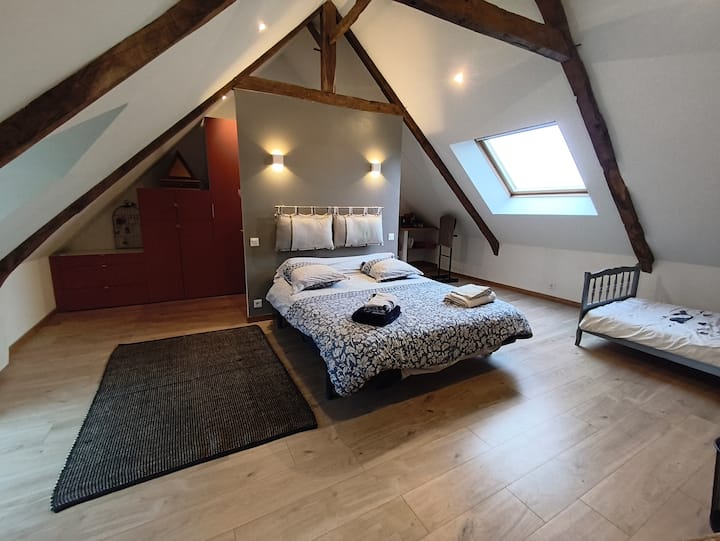 Chambre Avec Salle D'eau Privative à Pleugueneuc - Brittany