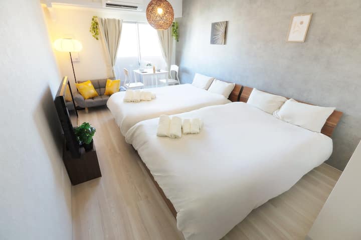 Espace Japonais Moderne Calme｜namba 1 Arrêt｜6 Min - Osaka