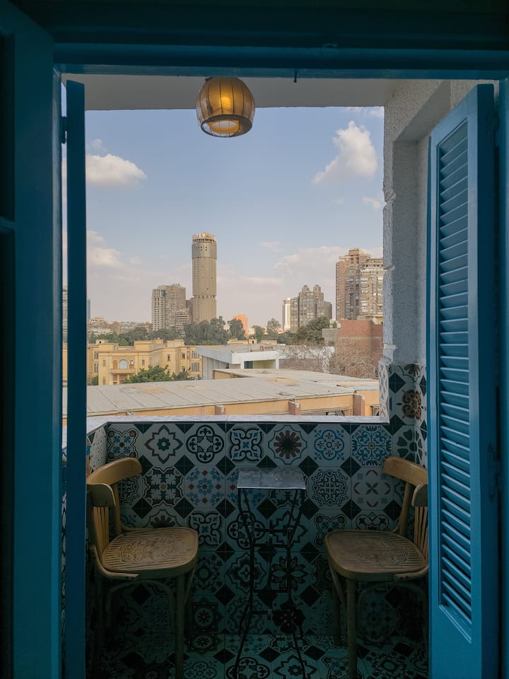 Fresh Downtown Apt, Balcony And Rooftop, Near Nile - Cairo