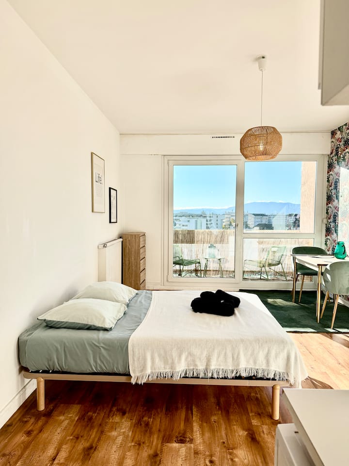 L’émeraude | Studio Proche Centre, Gare & Genève - Annemasse