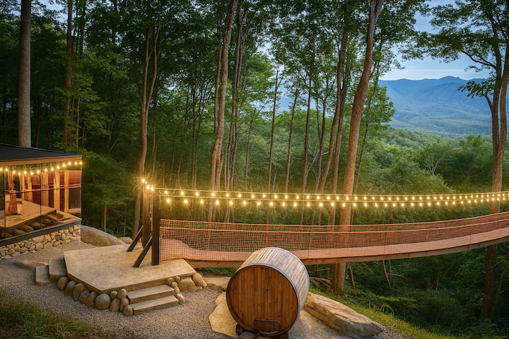 Sky Bridge To Luxury Glass Cabin • Leconte View - Gatlinburg, TN