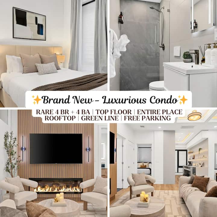 New Luxe Penthouse W/ Rooftop + 1 Free Parking! - Brookline, MA