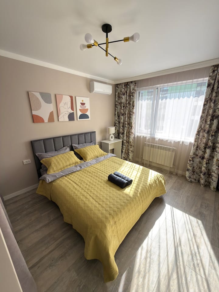 Stylish 1br Self Check-in (Raiymbek Park Res.) Sol - Kazakhstan