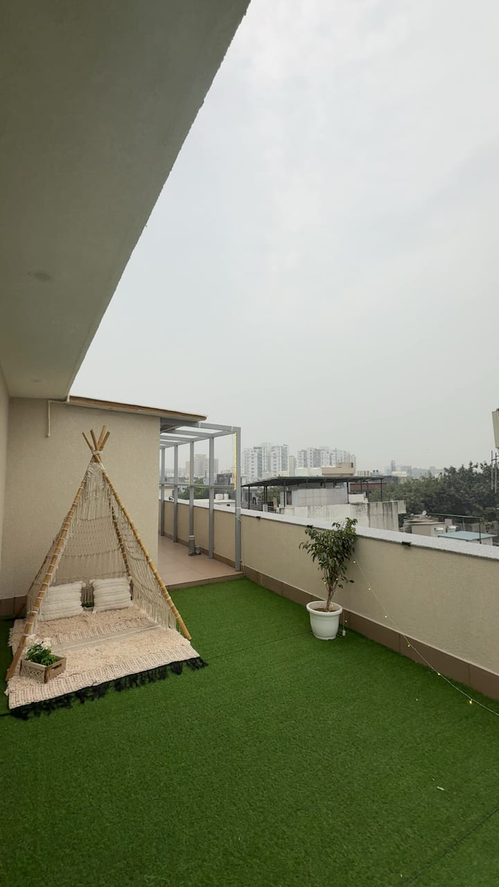 Cozy Studio With Private Terrace & Golf View Road - 古爾岡