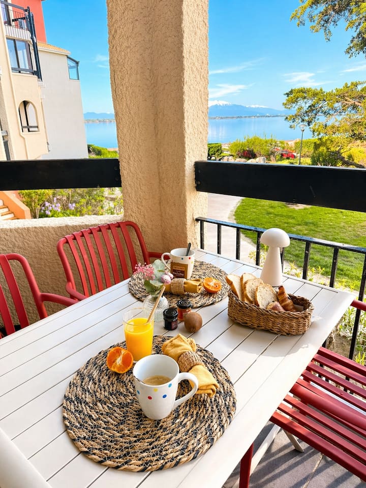 Terrasse Vue éTang + Piscine - Séjour Détente - Le Barcarès